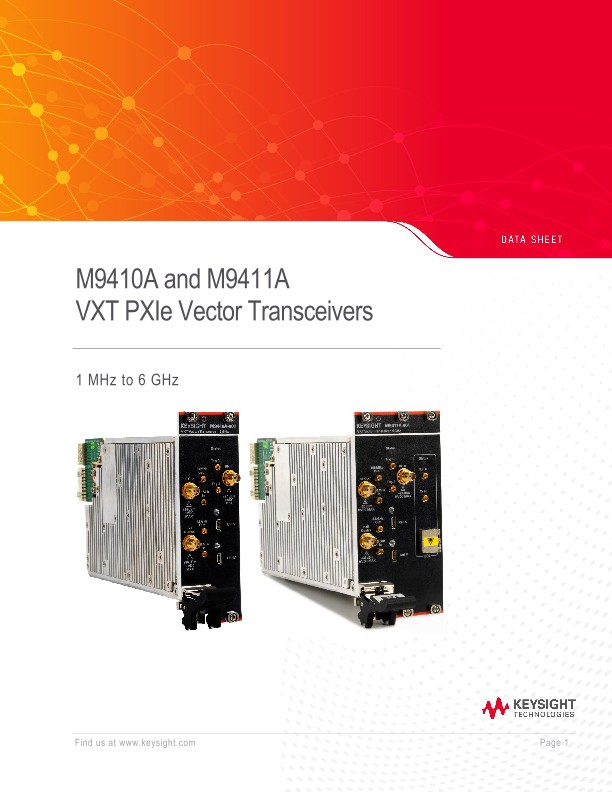 M9410A and M9411A VXT PXIe Vector Transceivers PDF Asset Page | Keysight